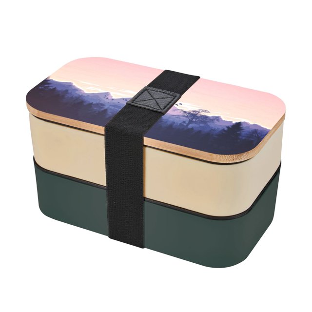 Lunch Box Container, Stackable Bento Lunch Box Container Built-in ...