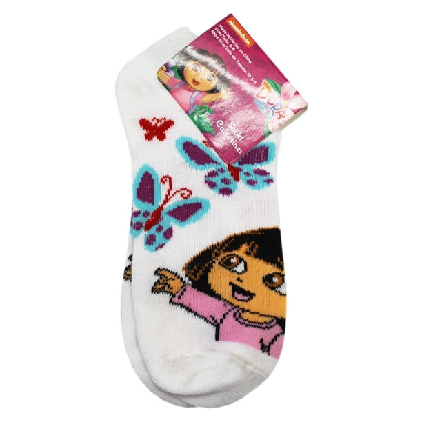 Dora The Explorer - Dora the Explorer White Colored Socks w/Butterflies ...