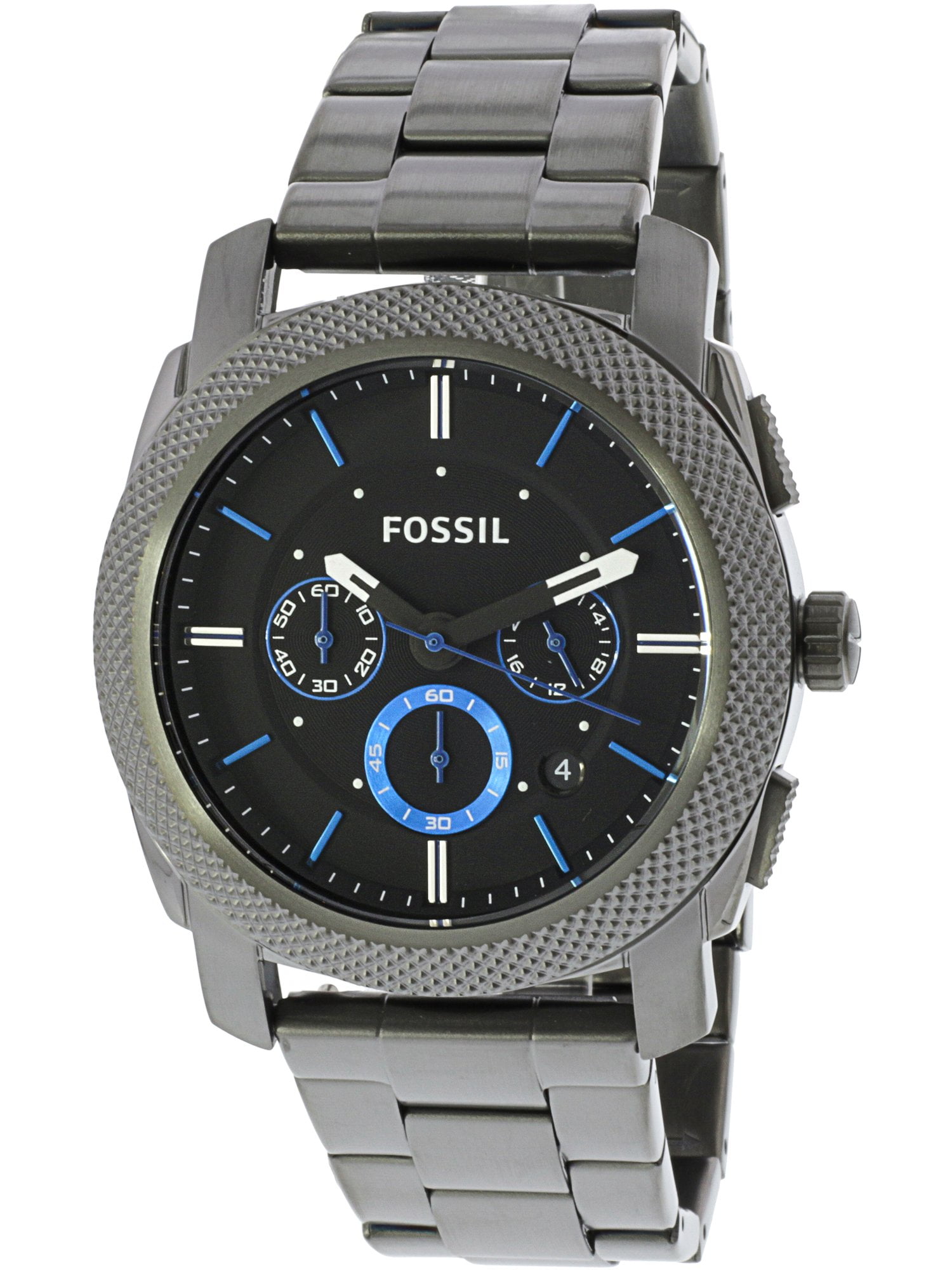 Fossil Men's Machine FS4931 Grey Stainless-Steel Plated Japanese Quartz ...