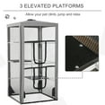 "PawHut Large Outdoor/Indoor Cat House with Nylon Cage, 3 Platforms, 2 ...