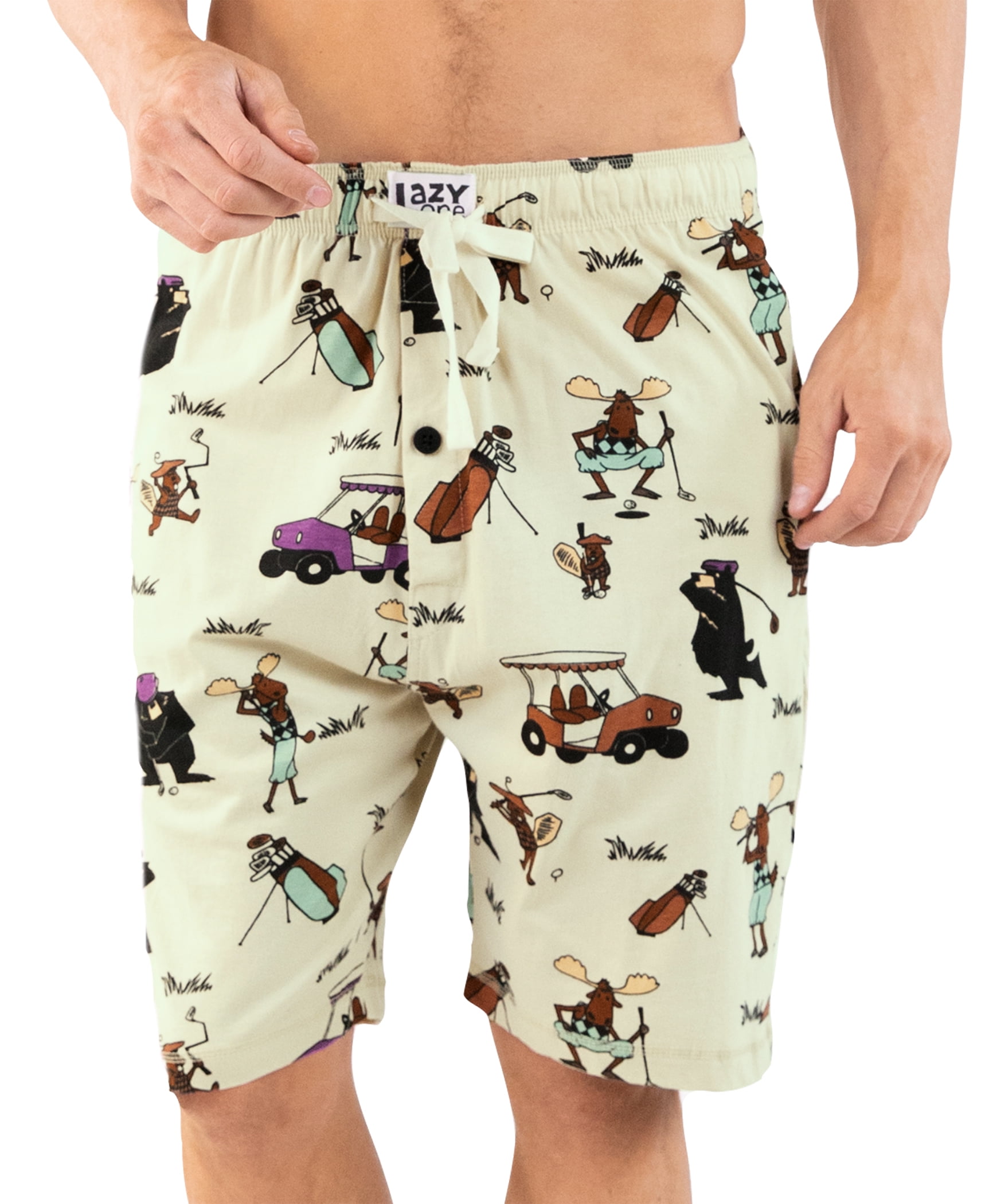 LazyOne Pajama Shorts for Men, Golfers, Cotton Sleepwear, Large ...