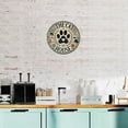 8 Inch Round "The Cat House" Metal Sign, Rustic Paw Print and Cat ...
