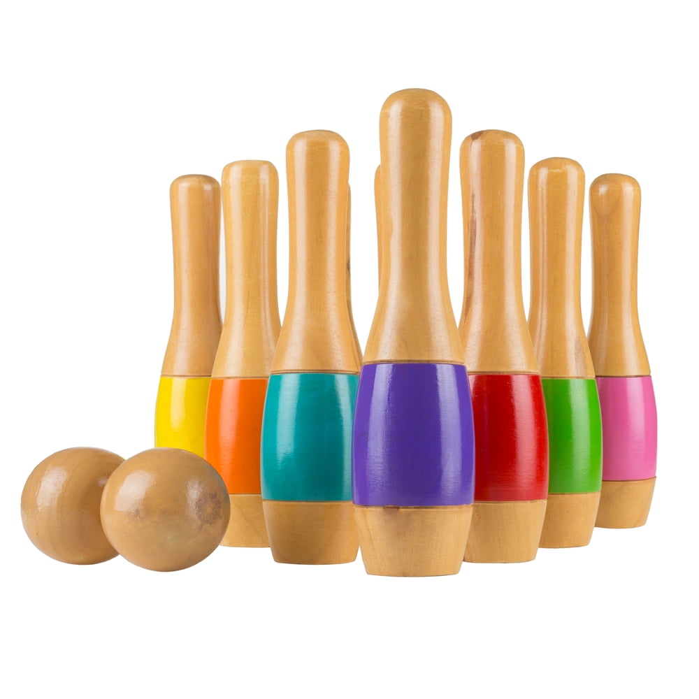 Lawn Bowling Game/Skittle Ball- Indoor and Outdoor Set by Hey! Play! (9 ...