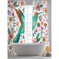 Boho Floral Bird Sheer Curtains 84 Inch Long 2 Panels, Leaf Colorful ...