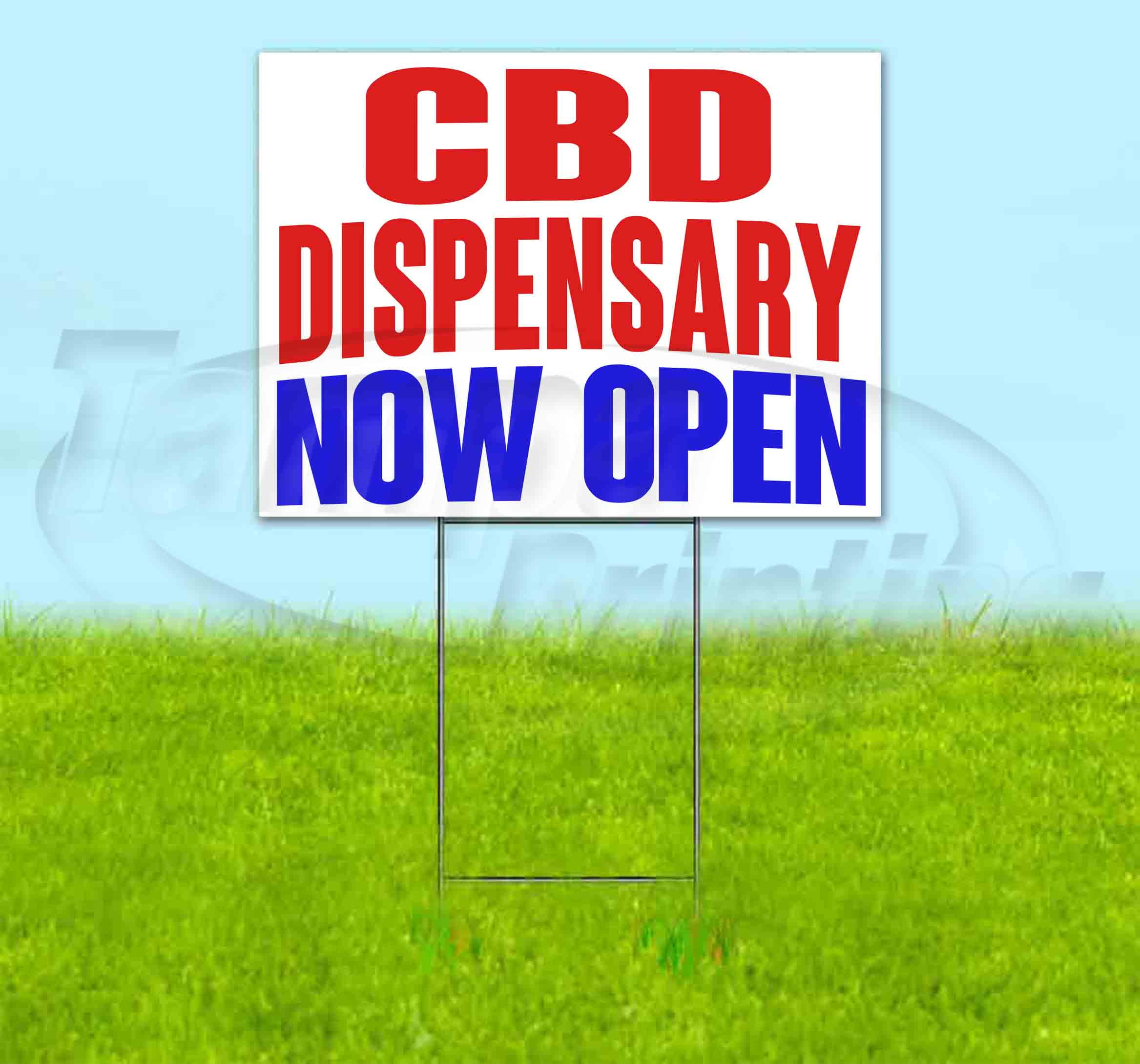 Cbd Dispensary Now Open (18" x 24") Yard Sign, Includes Metal Step ...