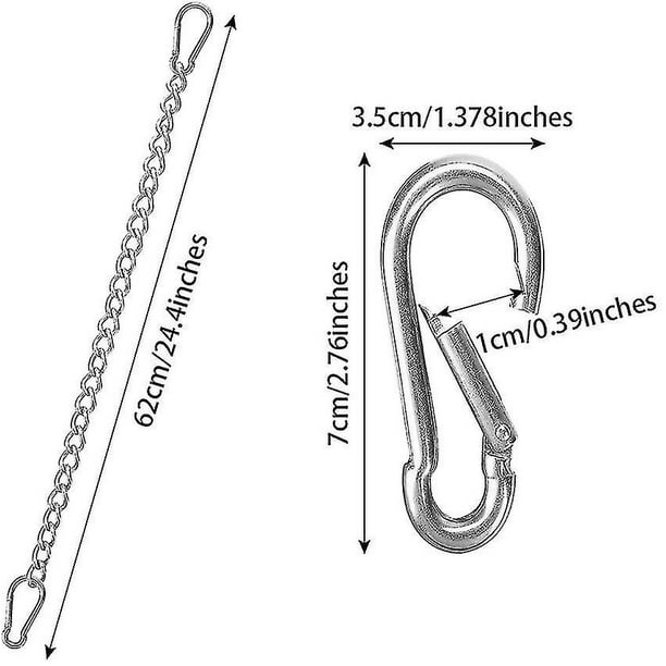 Chain With Two Carabiners, 400kg Capacity, Heavy Duty Stainless Steel ...