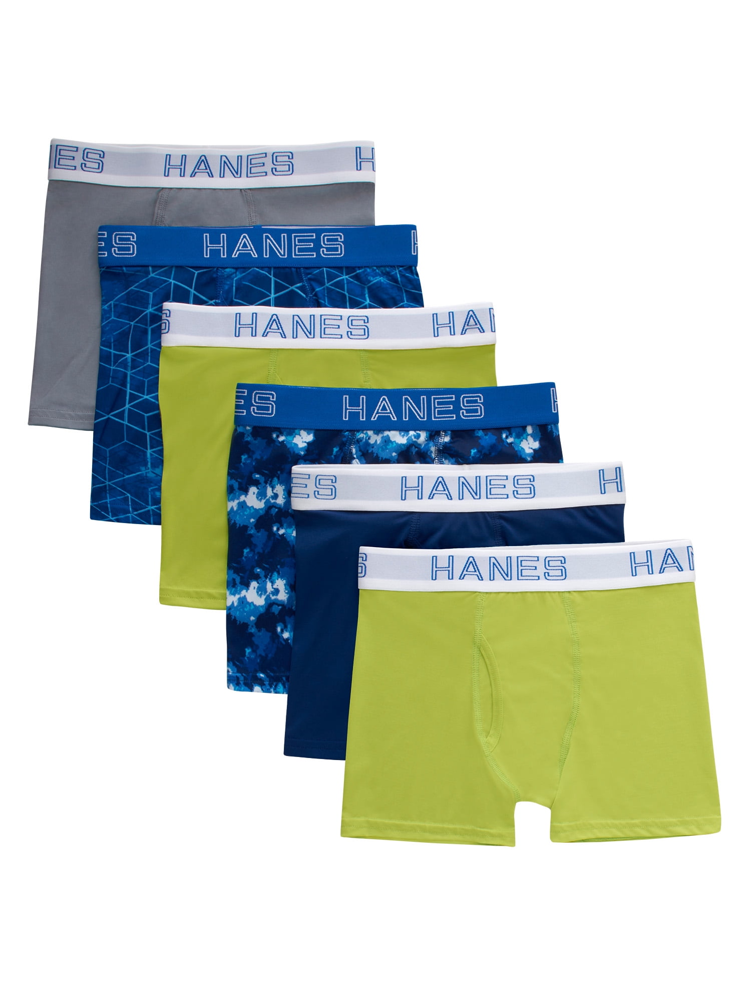 Hanes Boys' X-Temp Stretch Underwear Boxer Briefs, 5+1 Bonus Pack ...