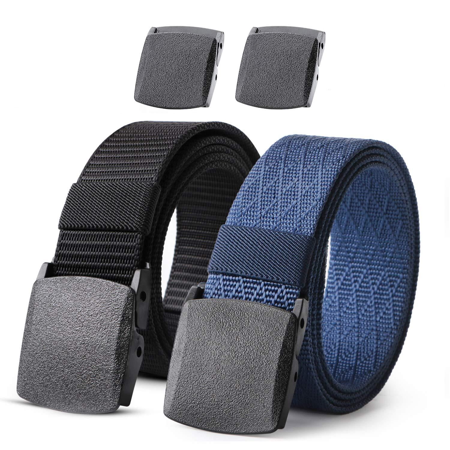 WHIPPY Men's Nylon Belt, Web Canvas Work Belt with Plastic Buckle ...