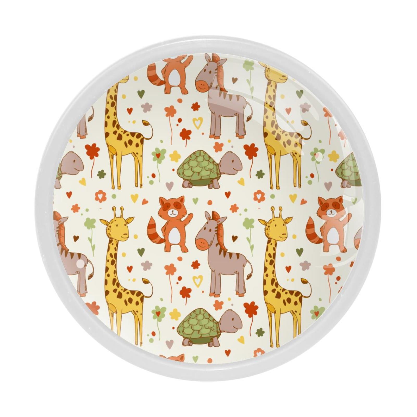 4 Pcs Africa Zoo Animals Knobs for Kitchen Cabinet Cupboard Dresser ...