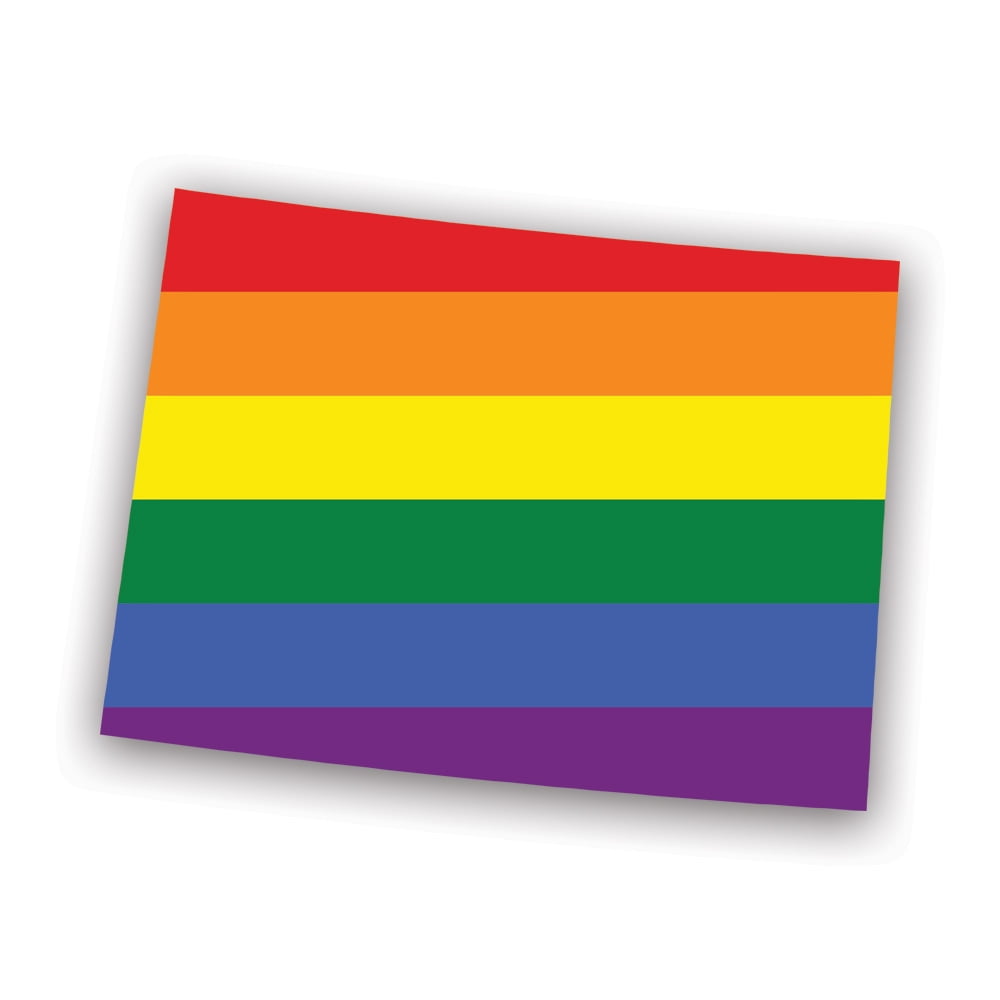 Colorado State Shaped Gay Pride Rainbow Flag Sticker Decal Self