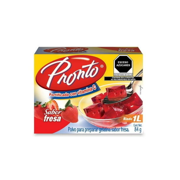 Pack de 24 Gelatina de Agua Pronto Sabor Fresa de 84 gr Pronto Fresa ...
