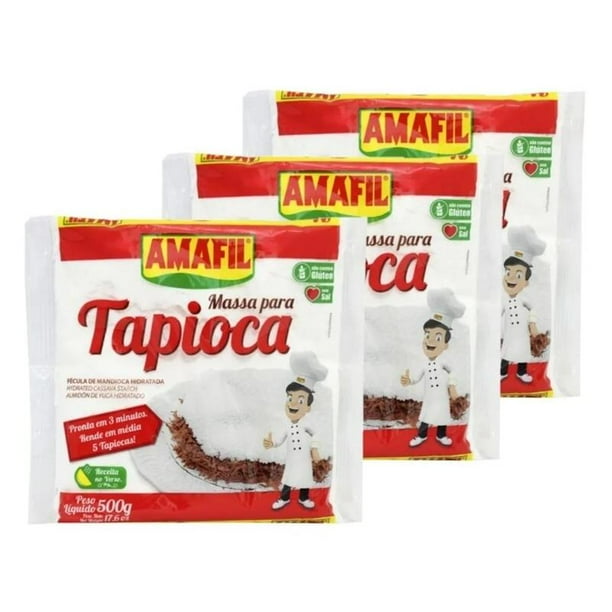Amafil BrazilianTapioca Flour | Massa Para Tapioca | Farinha de Tapioca - 500G 17.6Oz (3 Pack ...