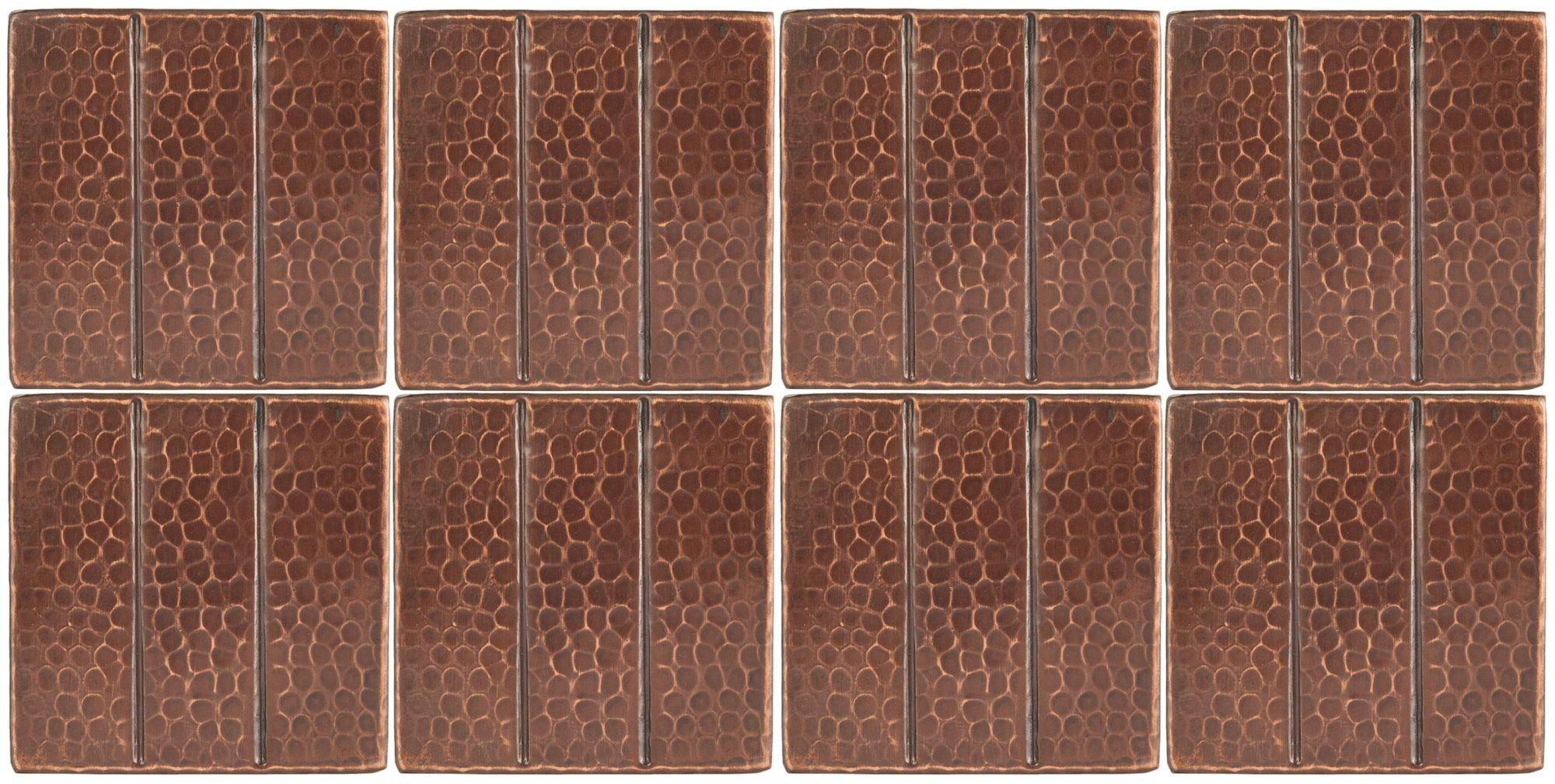 Premier Copper Products T4DBL-PKG8 4 x 4 in. Hammered Copper Linear ...