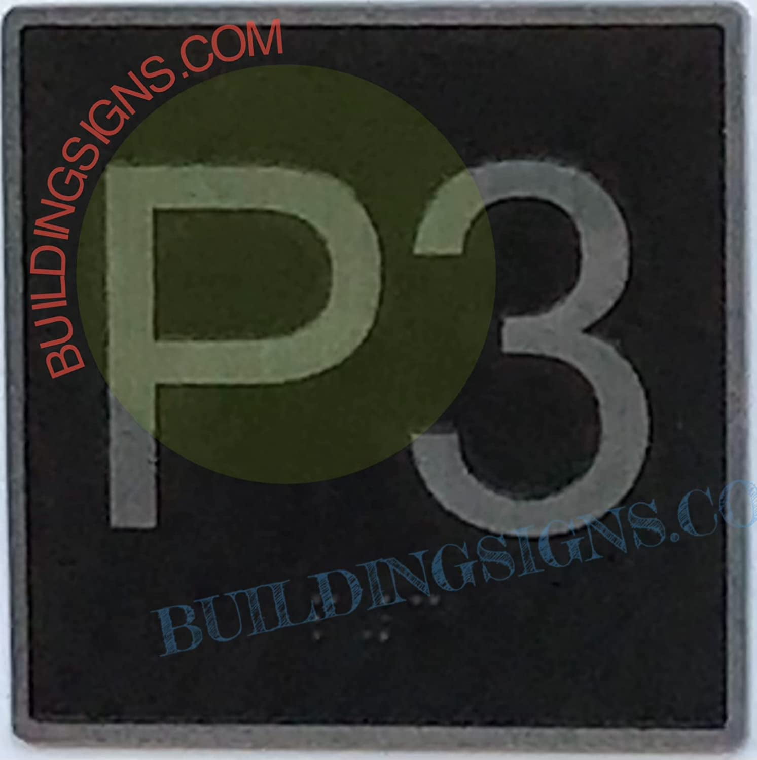 ELEVATOR FLOOR NUMBER P3 SIGN- ELEVATOR JAMB PLATE FLOOR PARKING 3 SIGN ...