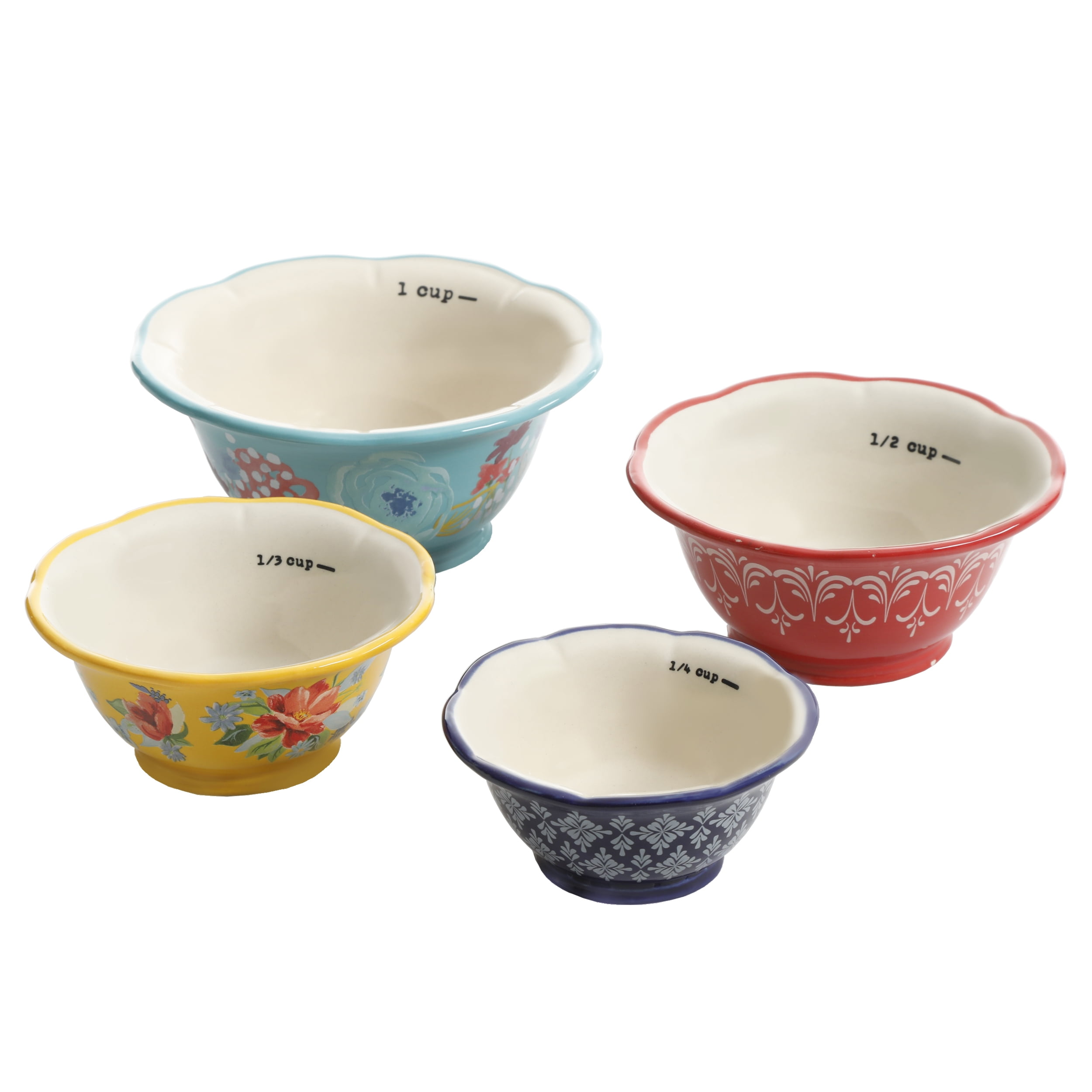 The Pioneer Woman Celia Measuring Bowl Set, 4 Piece - Walmart.com