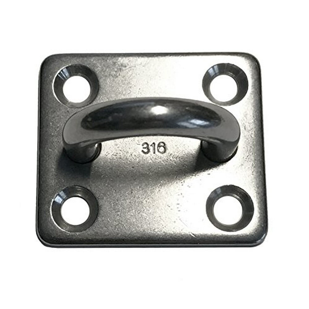 Stainless Steel 316 Square Pad Eye 1/4" 6mm (40mm x 35mm) Marine Grade ...