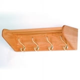 Wooden Mallet 24HCRBK 4 Hook Shelf, Brass Hooks - Black - Walmart.com