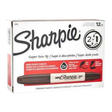 Sharpie Twin Tip Permanent Markers, Fine and Ultra Fine, Black, 4 Count ...