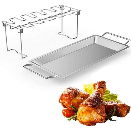 Chicken Leg Wing Grill Rack 14 Slots Stainless Steel Vertical Roaster ...