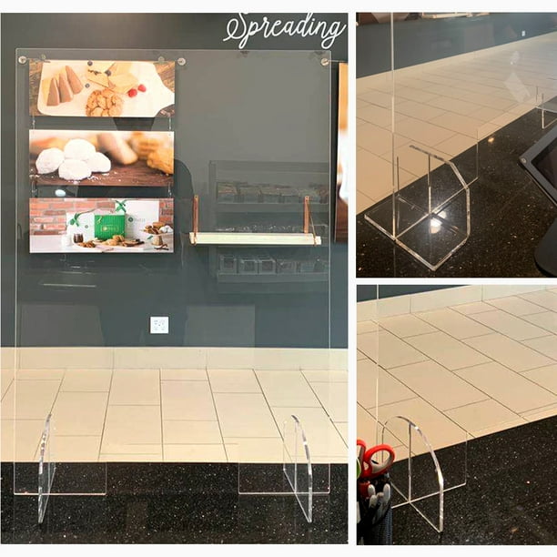 Protective Acrylic Sneeze Guard 36?x24?W - Cough & Respiratory Droplet ...