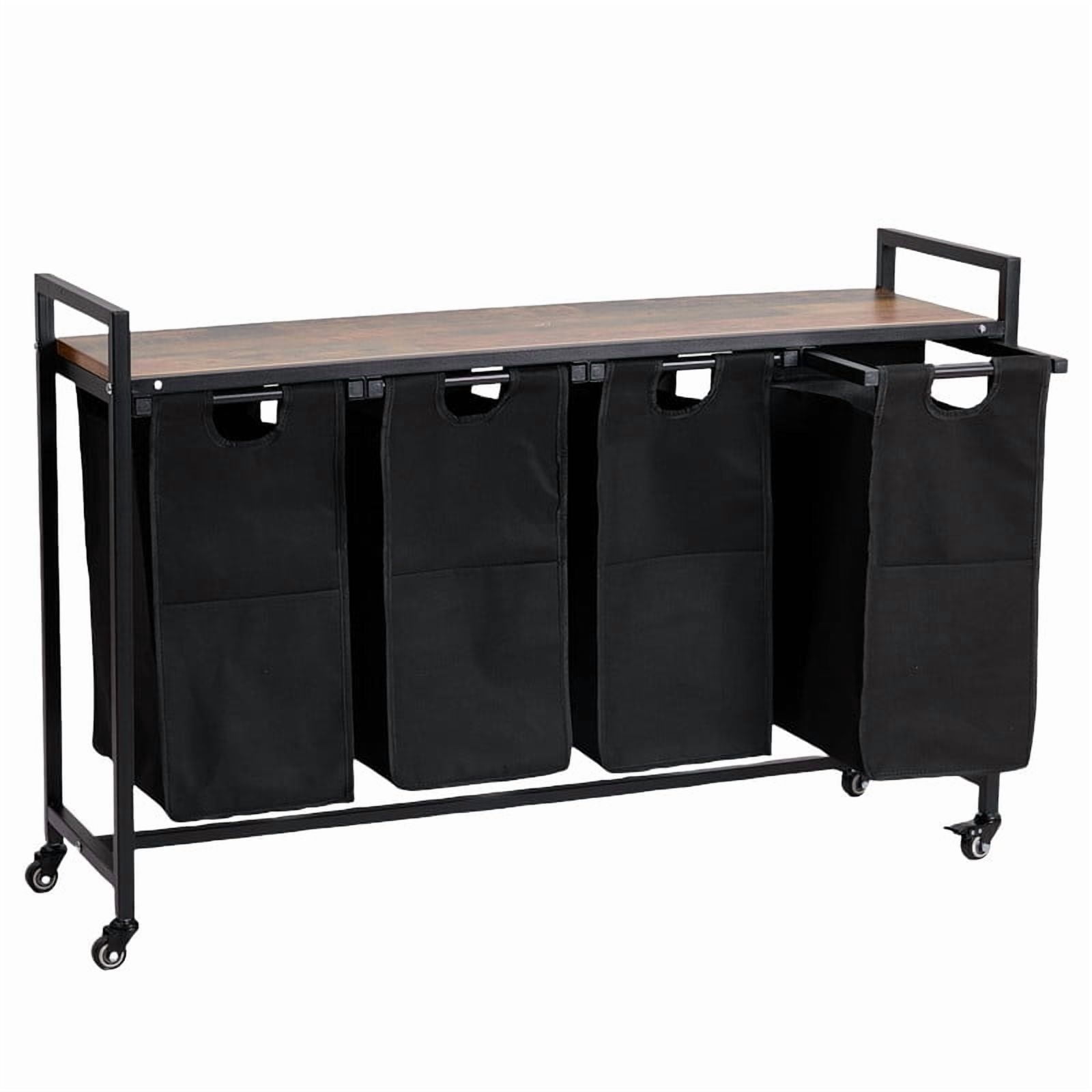 Multi-Bag Rolling Laundry Hamper with Removable Oxford Bags – 4-Bag ...