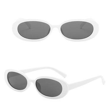 Womens Small Oval Glasses Slim Arms Clear Lens 48mm (Black / Clear ...