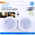 GE LED Puck Lights, Touch Activated, Battery Powered, 2-Pack for Closet ...
