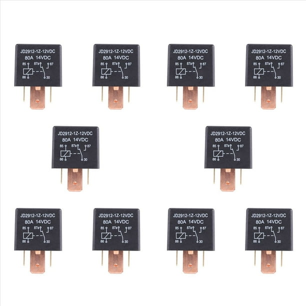 10X 80A DC 12V Rele de Potencia DIY de 5 Coche Camion Vehiculo | Bodega ...