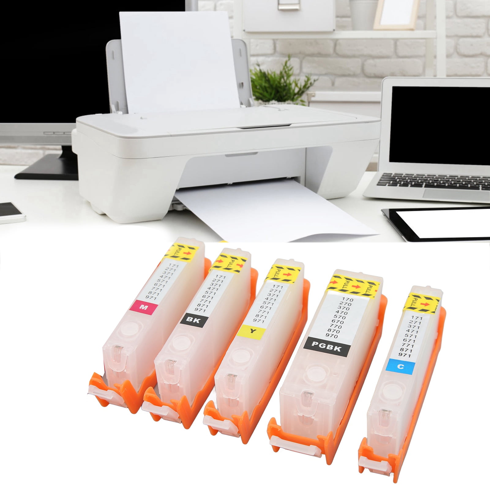Click here for Zaqw 5pcs Ink  Reusable Printing Ink Pgbk Bk C M Y... prices