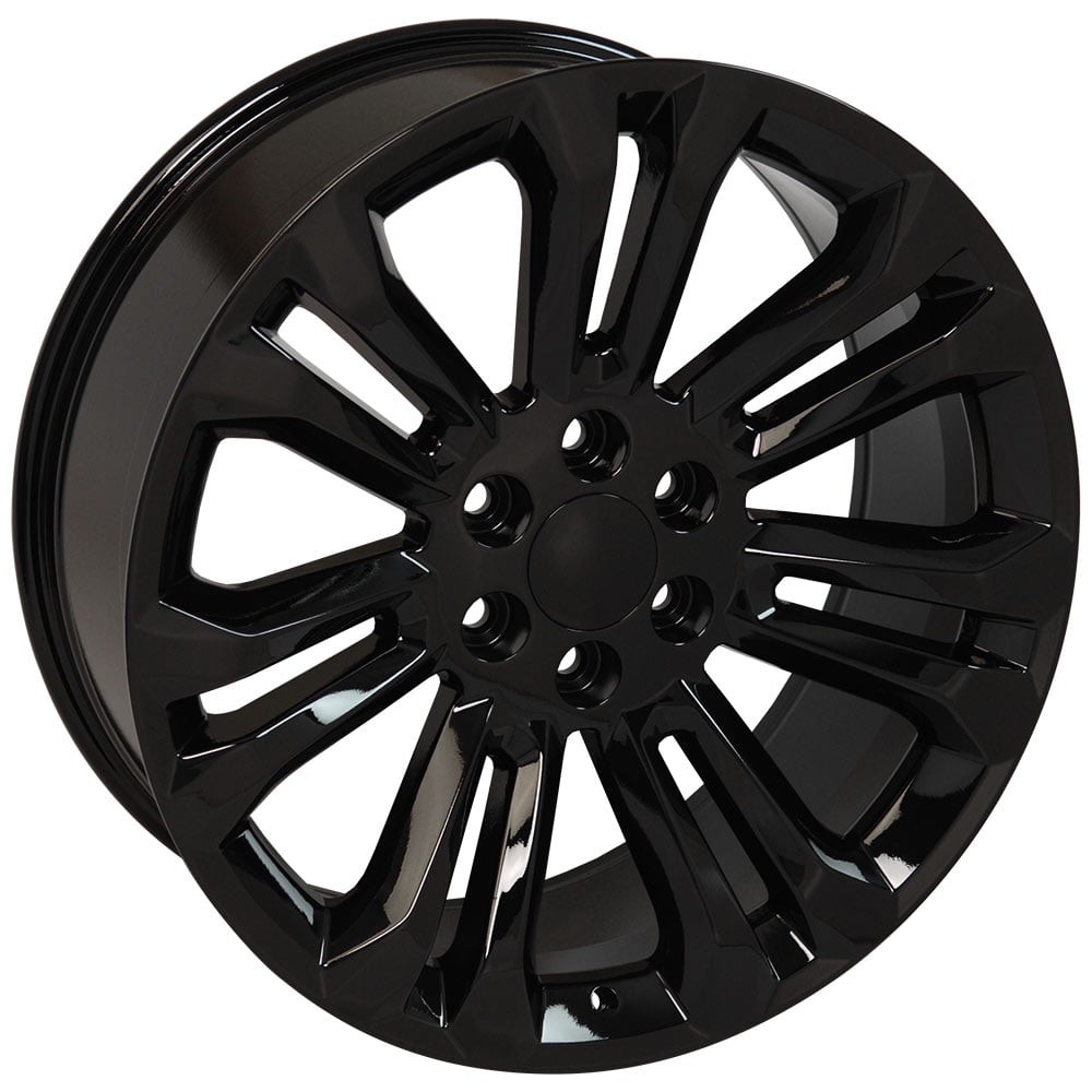 Buy OE Wheels 22 inch Black 5666 Rims Set Fit Specific GM Trucks Online ...