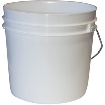 Argee Heavy-Duty Plastic Pail, 1 Gallon White Bucket with Metal Handle ...