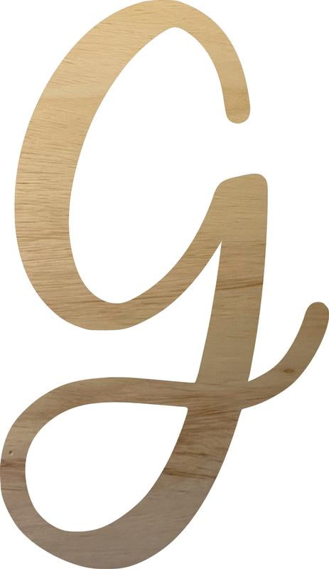 Small Unfinished Wood Letter G, Paintable 18'' Tall Craft Script Letter ...