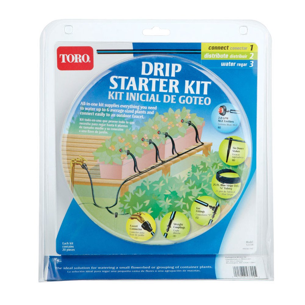 Toro Blue Stripe Drip Irrigation Drip Starter Kit - Walmart.com ...