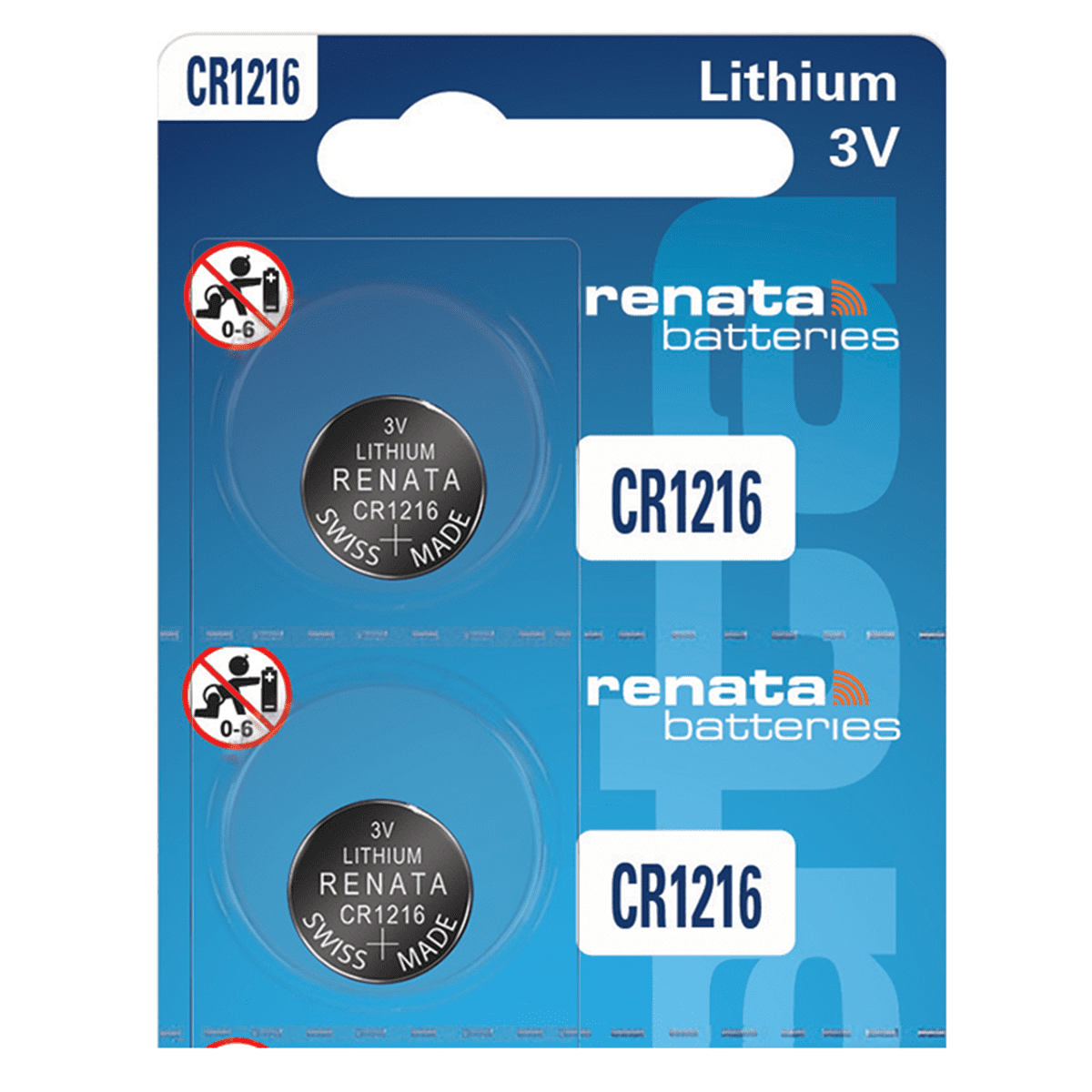 Renata CR1216 Batteries - 3V Lithium Coin Cell 1216 Battery (2 Count ...