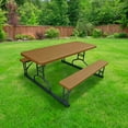 Plastic Development Group 6-Ft Brown Picnic Table for Indoor & Outdoor Use - Walmart.com
