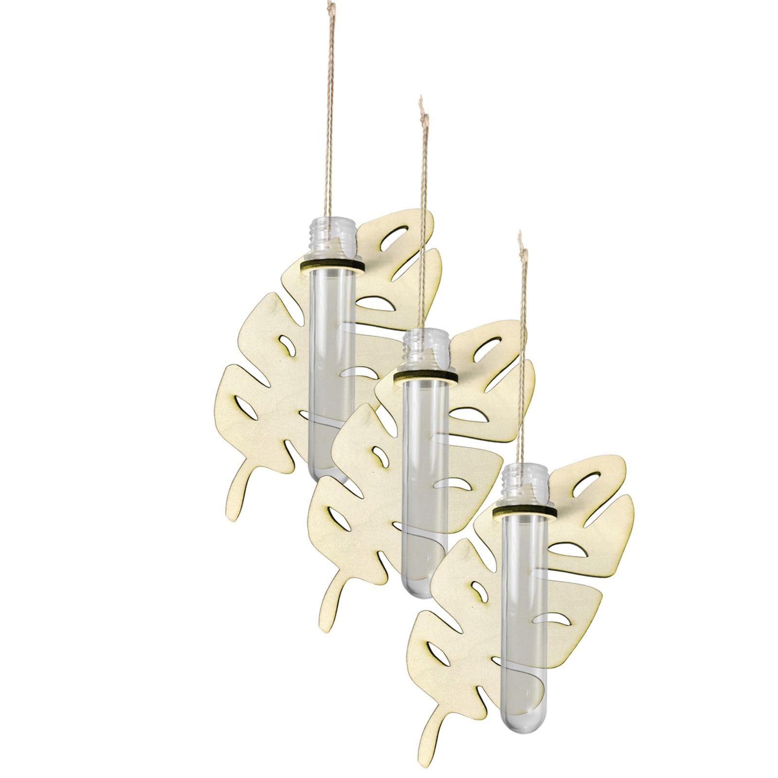 Creative Flower Pot 3 Pack Wooden Leaf Decoration Test Tube Pots ...