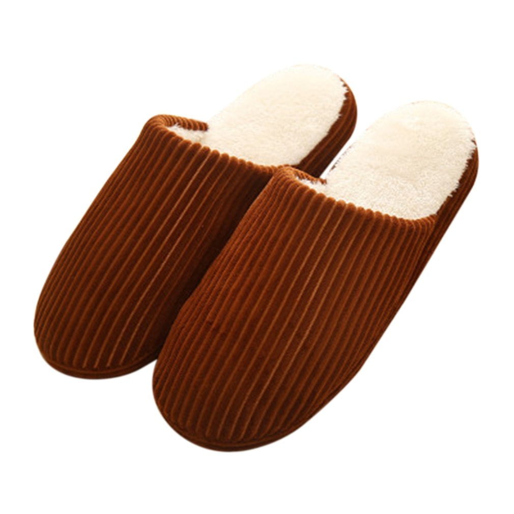 Super Soft Anti-skid Autumn And Winter Warm Cotton Striped Slippers ...