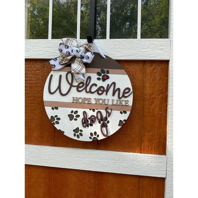 Hope you Like Dogs l Animal Lovers l Pet Welcome Board l Dog Front Door ...