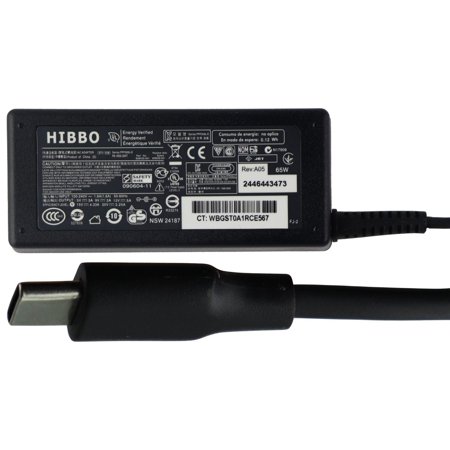 Hibbo (5V/3A) 65W (USB-C) AC Adapter Power Brick (PA-1650-32HT) / Brick ...