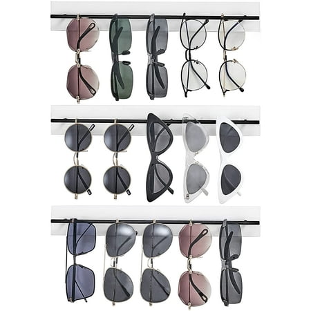 Xizioo Wood Sunglasses Storage Organizer Wall Mounted Eyeglasses Holder ...