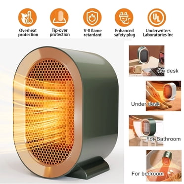 Desktop Electric Space Heater 1000W for Bedroom Office, Green - Walmart.com