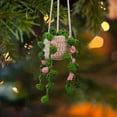 Car Hangings Hand Crocheted Potted Wool Pendants Car Rearview Pendants ...