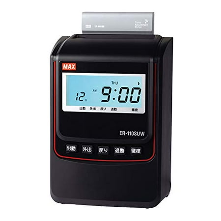 Max Electronic Time Recorder with Radio Clock ER-110SUW Black ER90721 ...