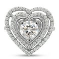 White Lab Created Moissanite Diamond Heart Double Halo Engagement ...