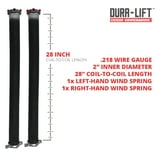 DURA-LIFT .218 x 2" x 28" Torsion Garage Springs (White, Left & Right ...