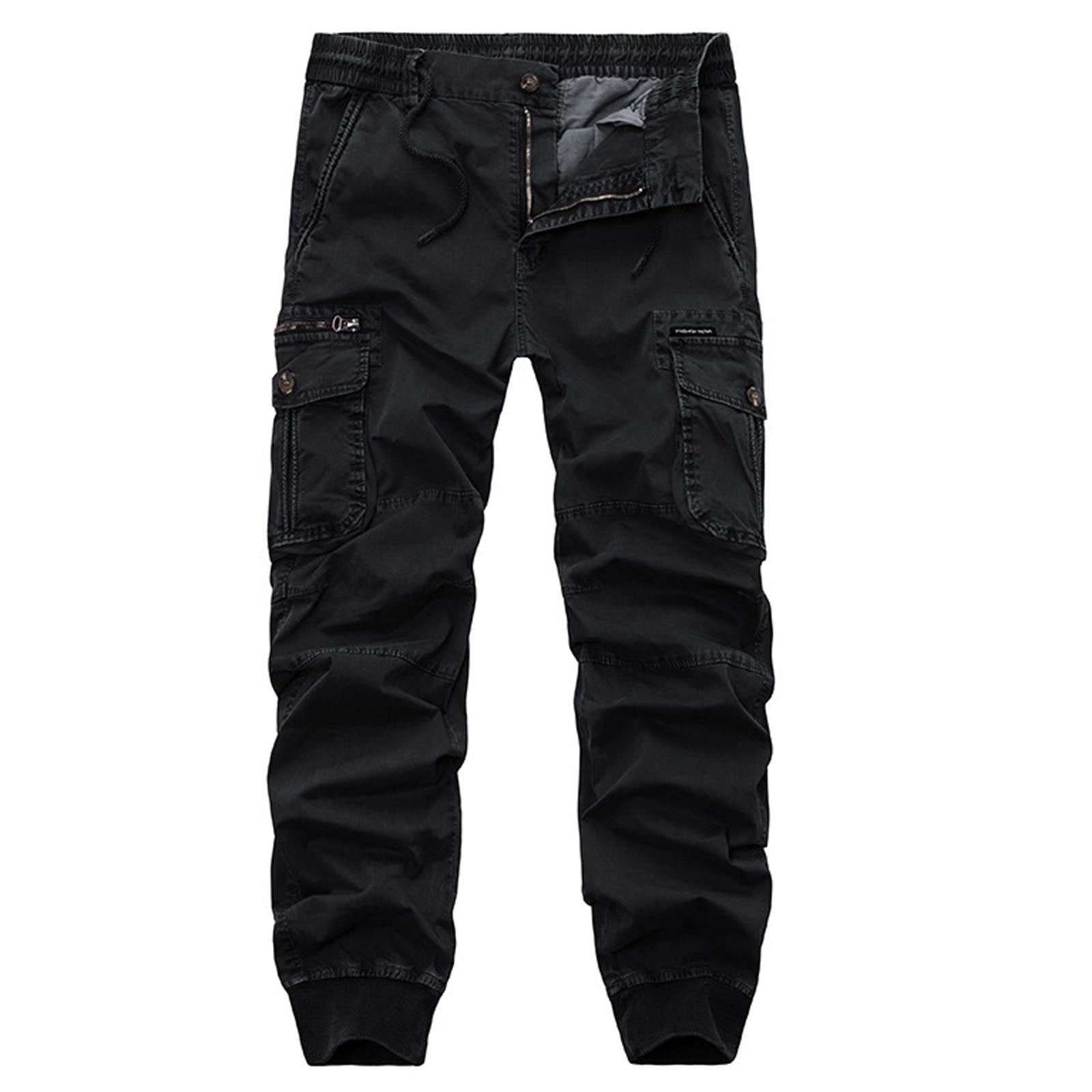 SOOMLON Mens Pants Pocket Y2k Pants Overalls Pants Black L - Walmart.com