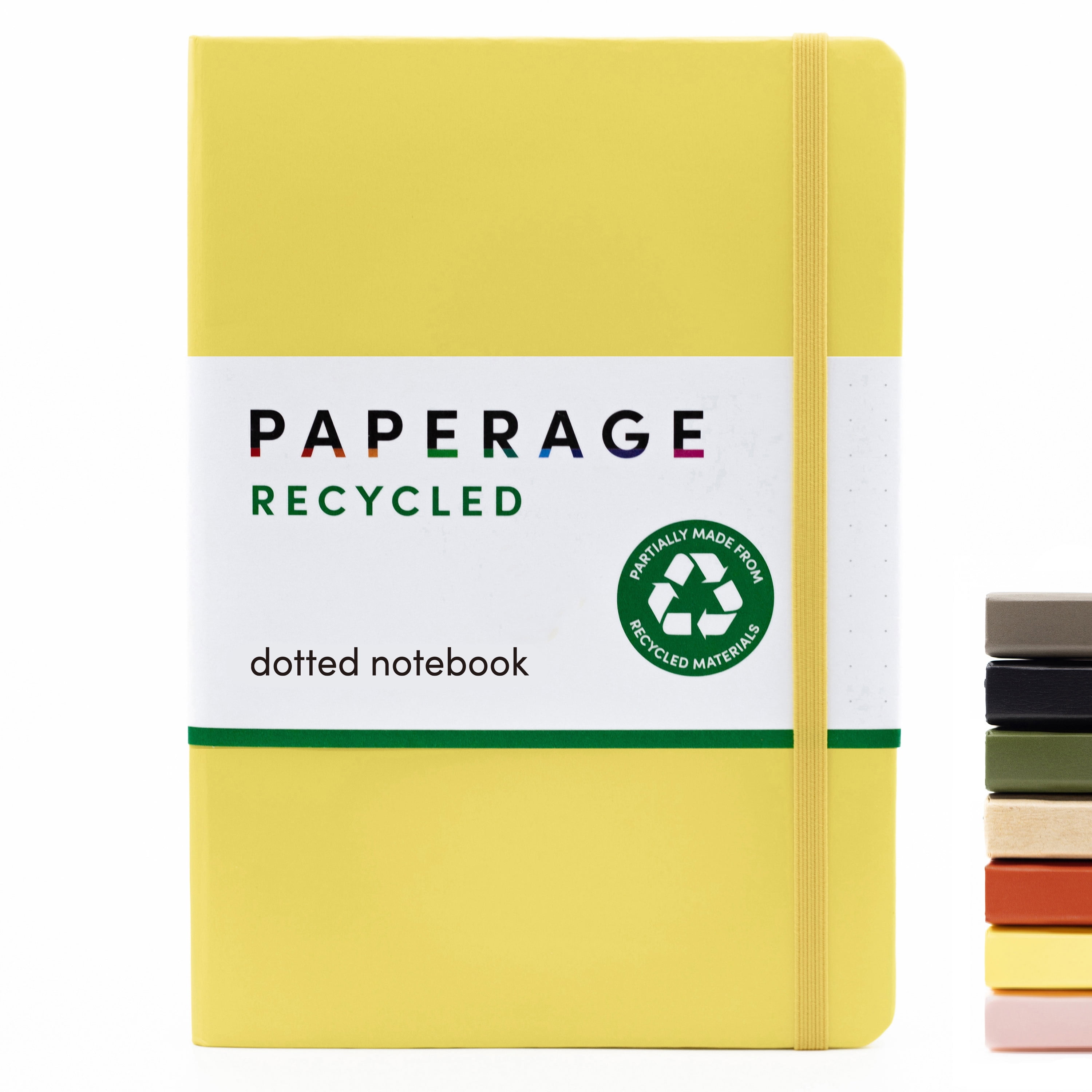 PAPERAGE Recycled Dotted Journal, (Yellow), 160 Pages, Hardcover, 5.7 ...