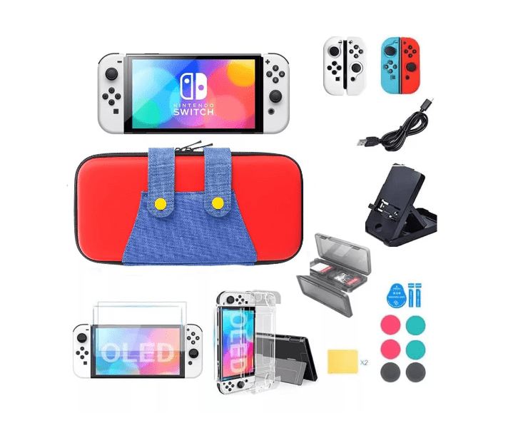 Kit De 25 Accesorios Funda Para Nintendo Switch Oled Estuche | Bodega ...
