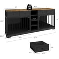 82 Inch Double Dog Crate Furniture - Indoor Kennel for 2 Dogs with ...