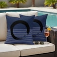 Black Circle Outdoor Pillow Covers Set of 2 Japanese Style Circle Blue ...